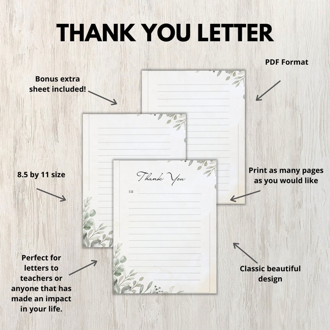 Thank You Letter, Teacher Appreciation , Thank You Stationary ...