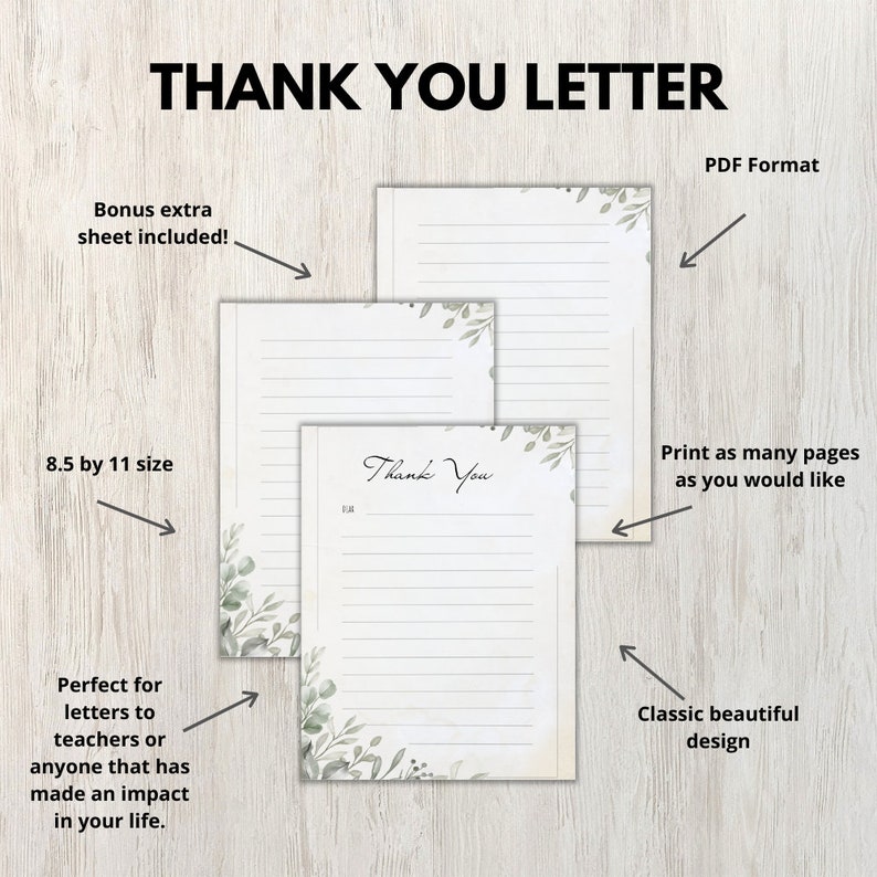 Thank You Letter, Teacher Appreciation , Thank You Stationary ...