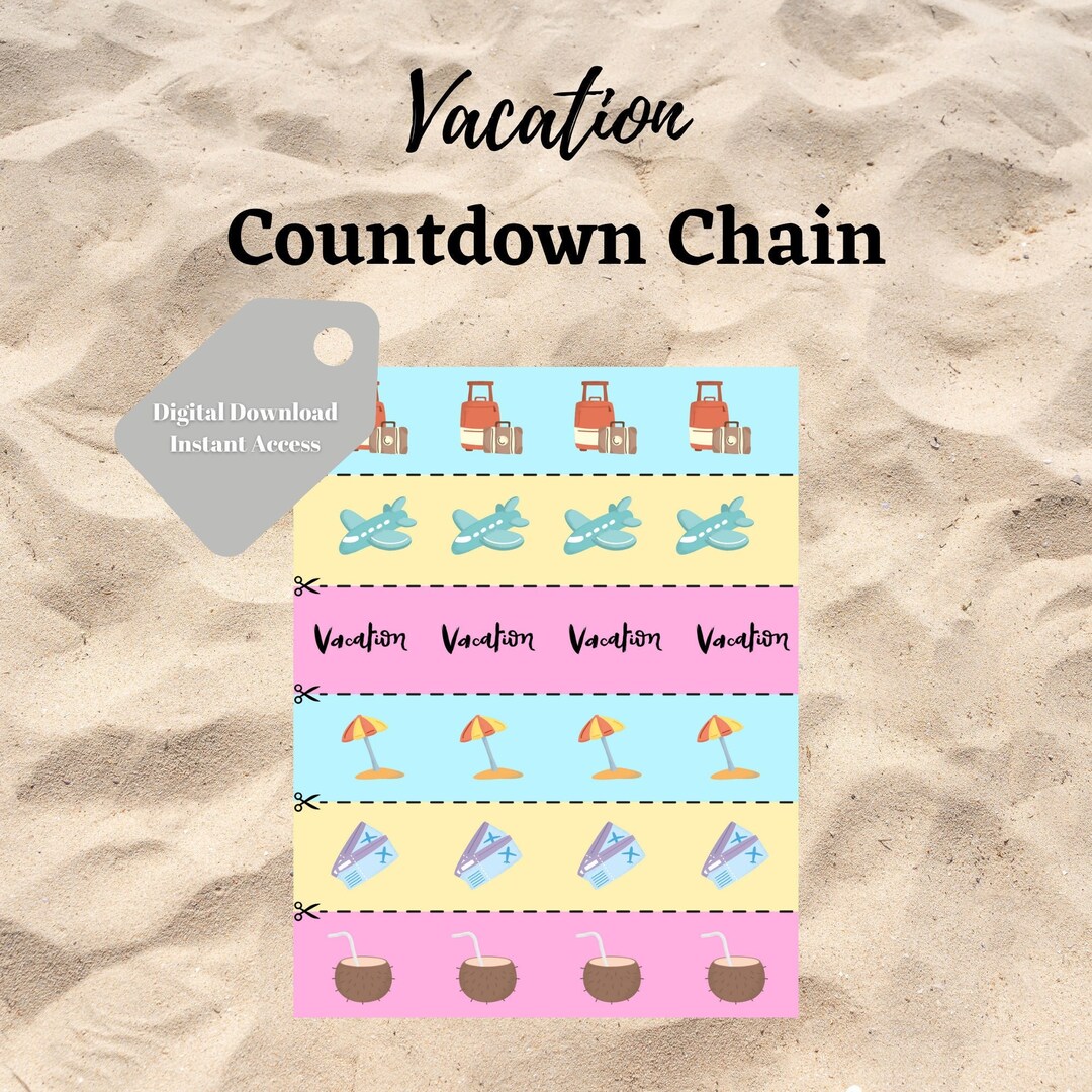 Vacation Countdown Chain, Summer Vacation Countdown Chain, Vacation ...