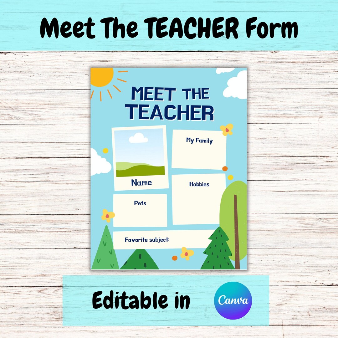 Meet the Teacher Form Back to School Back to School Night - Etsy