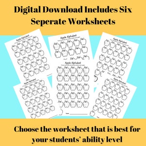 Uppercase Letter Writing Worksheet, Apple Handwriting Letter Tracing ...