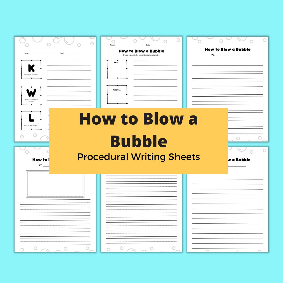 Printable-how to Blow a Bubble, Creative Writing Worksheets, First ...
