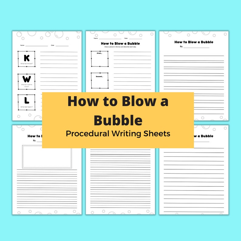 Printable-how to Blow a Bubble, Creative Writing Worksheets, First ...
