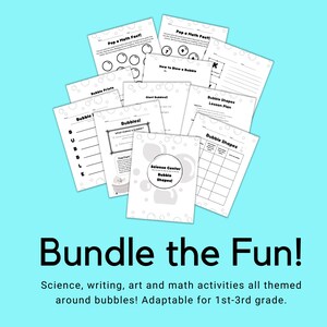 1st-3rd Grade Bubble Theme Day Lesson Bundle, Bubble Activities in ...