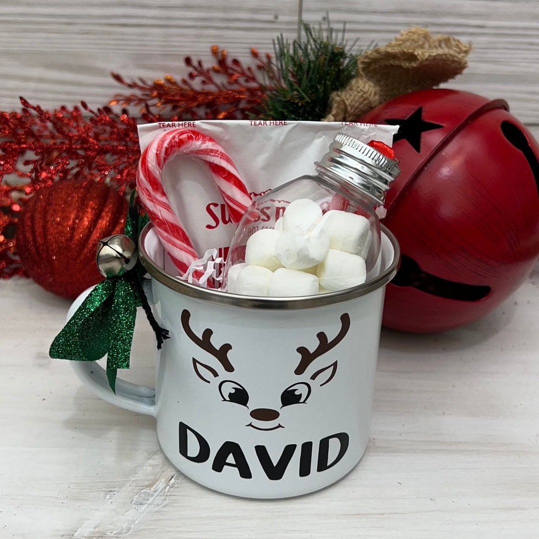 Personalized Hot Chocolate Mug for Kids Reindeer Christmas - Etsy