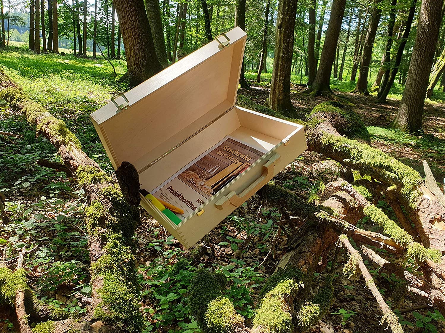 Wooden Case Natural - Briefcase - Storage Case - Craft Case & Painting ...