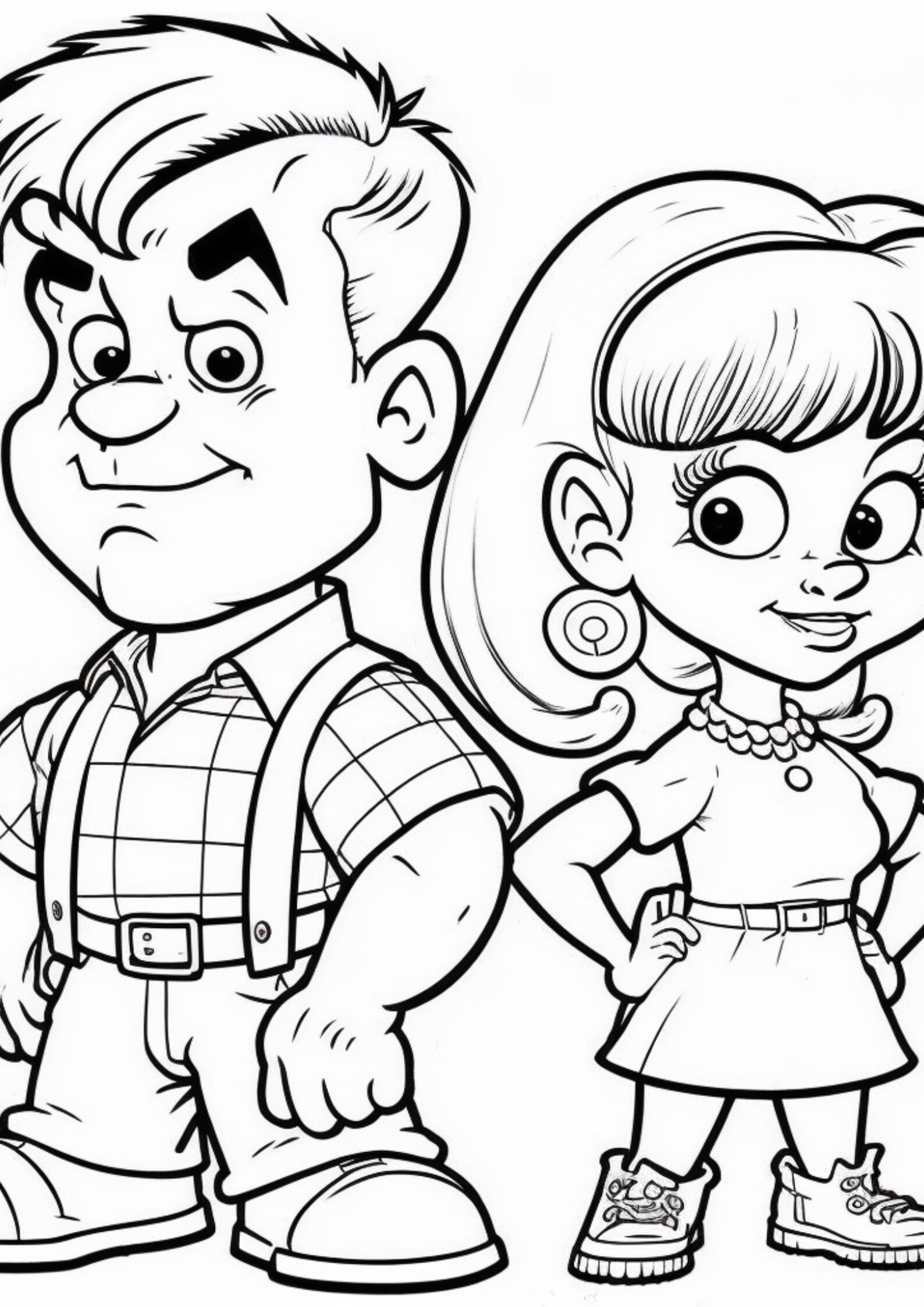 Cartoon Characters Coloring - Etsy