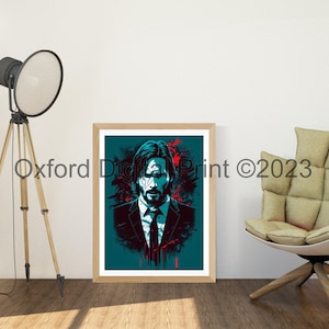 Keanu Reeves Printable Pop-art Portrait | Wall Art | Funky Pop-art ...