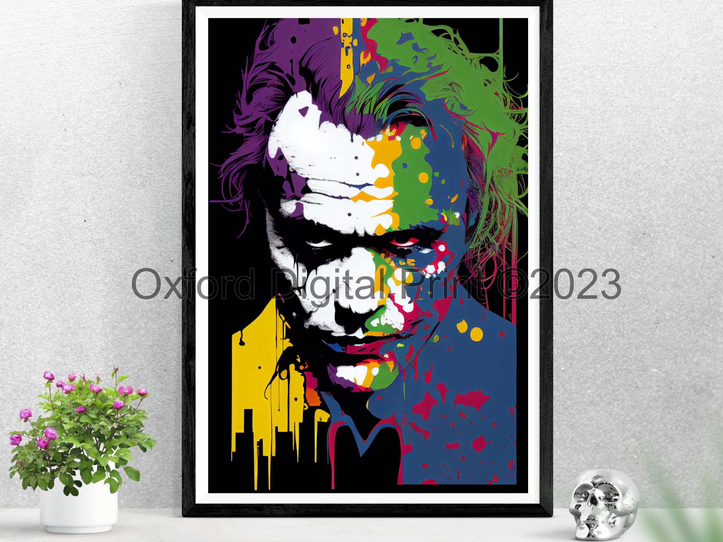 Heath Ledger Printable Joker Pop-art Portrait | Wall Art | Funky Pop ...
