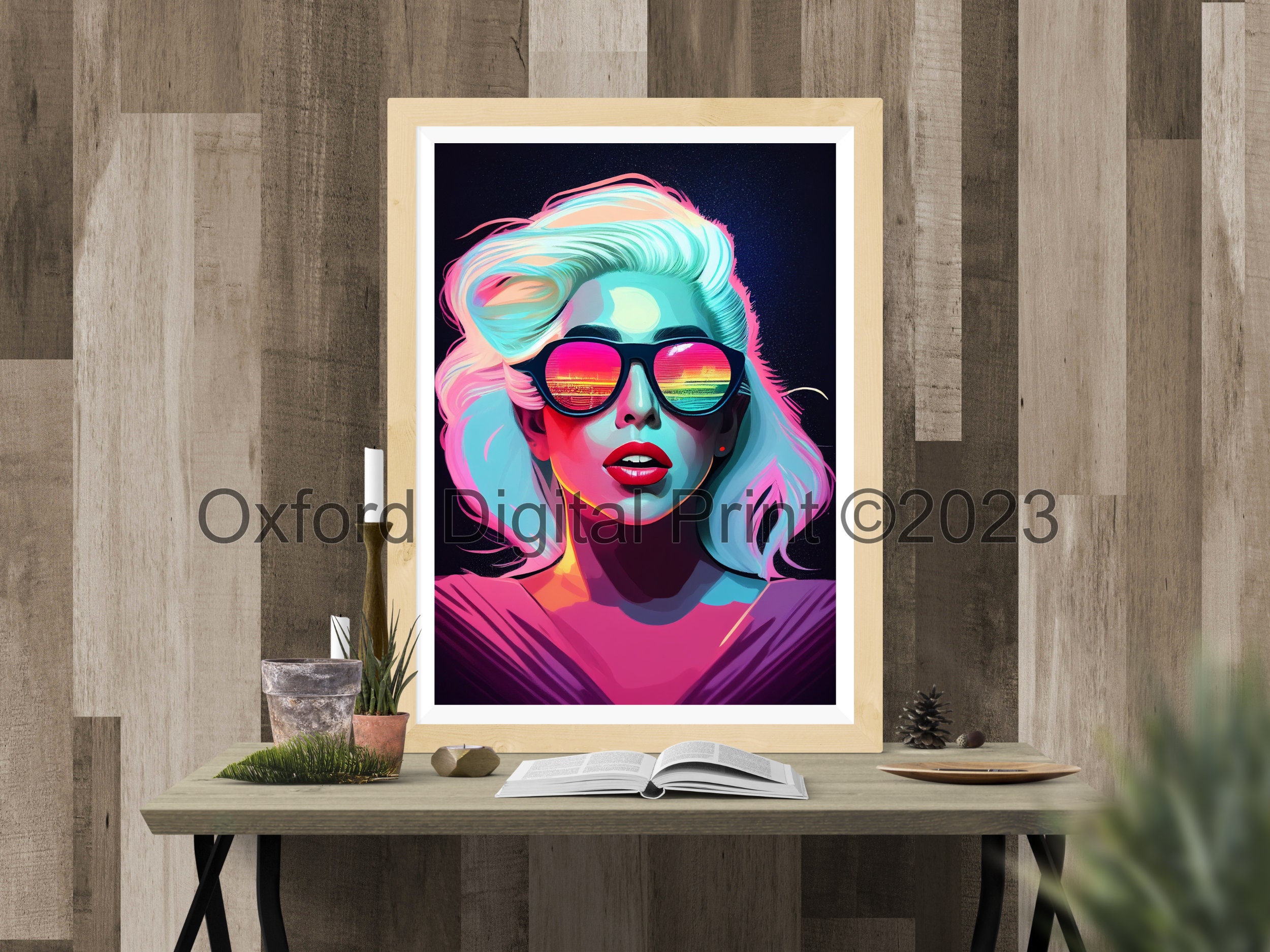 Lady Gaga Printable Pop-art Portrait | Wall Art | Funky Pop-art Poster ...
