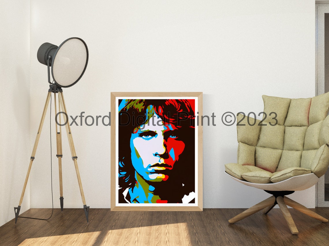 Jim Morrison Printable Pop-art Portrait Wall Art Funky Pop-art Poster ...