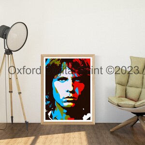 Jim Morrison Printable Pop-art Portrait | Wall Art | Funky Pop-art ...