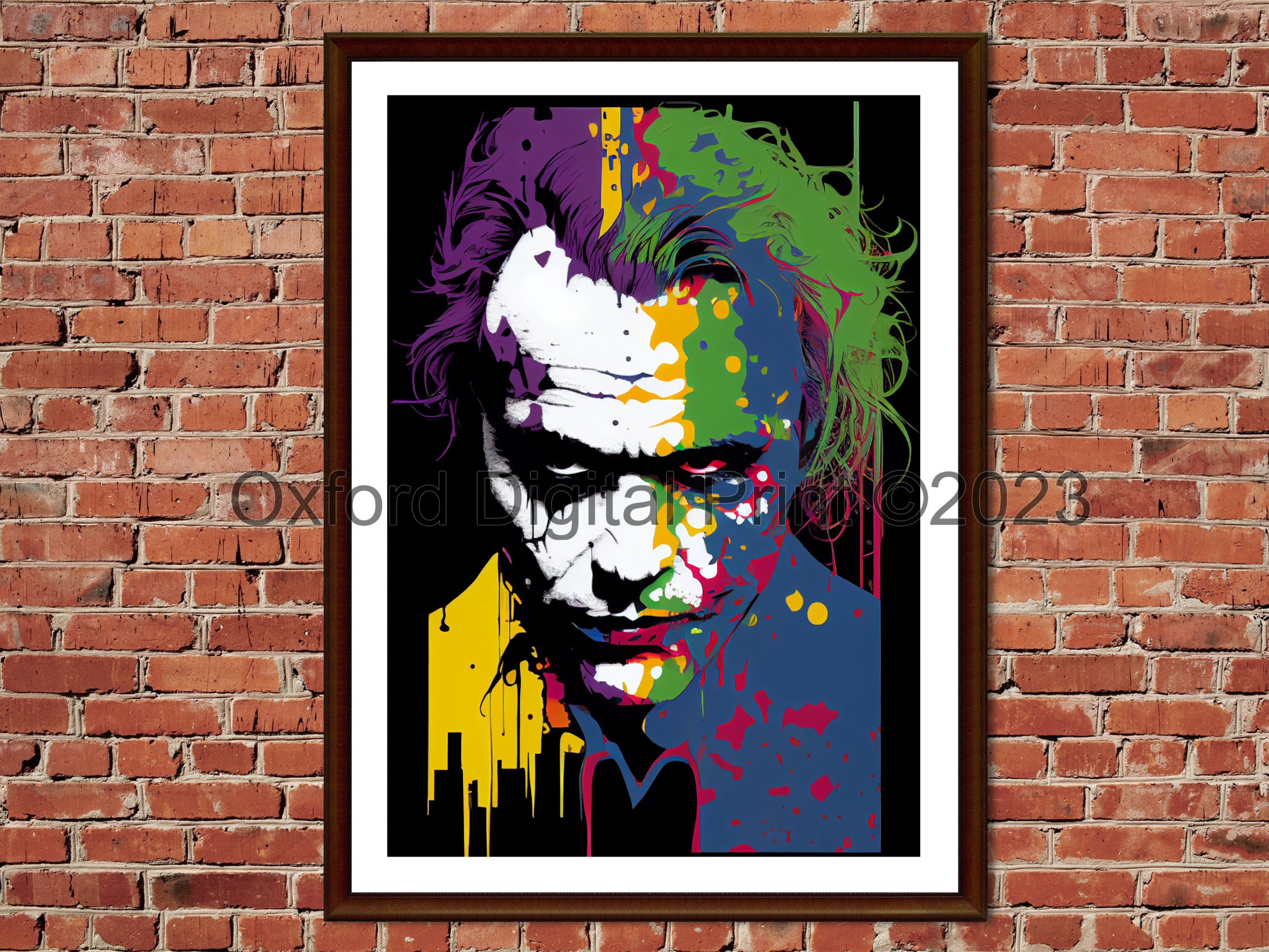 Heath Ledger Printable Joker Pop-art Portrait | Wall Art | Funky Pop ...