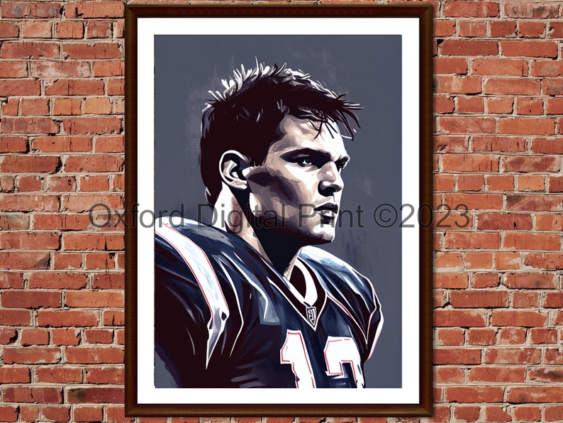 Tom Brady Printable Pop-art Portrait | Wall Art | Funky Pop-art Poster ...