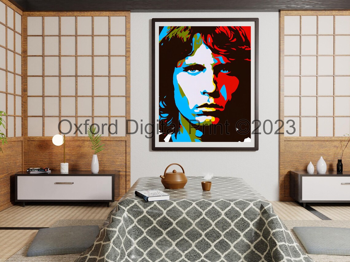 Jim Morrison Printable Pop-art Portrait Wall Art Funky Pop-art Poster ...