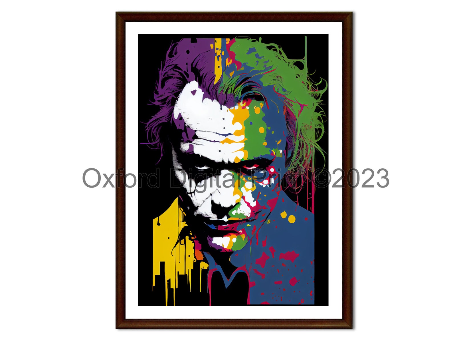 Heath Ledger Printable Joker Pop-art Portrait | Wall Art | Funky Pop ...
