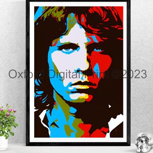 Jim Morrison Printable Pop-art Portrait | Wall Art | Funky Pop-art ...