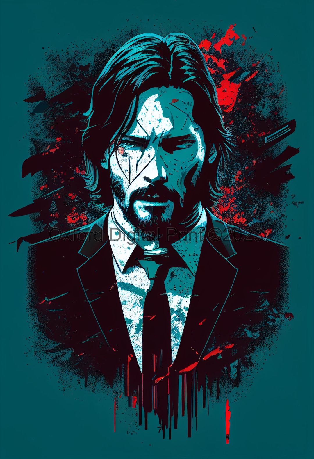 Keanu Reeves Printable Pop-art Portrait | Wall Art | Funky Pop-art ...