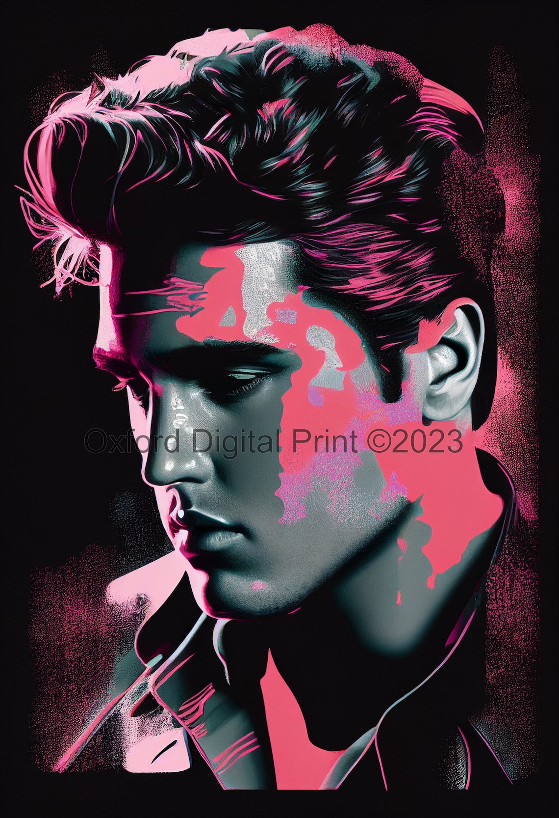 Elvis Presley Printable Pop-art Portrait Wall Art Funky Pop-art Poster ...