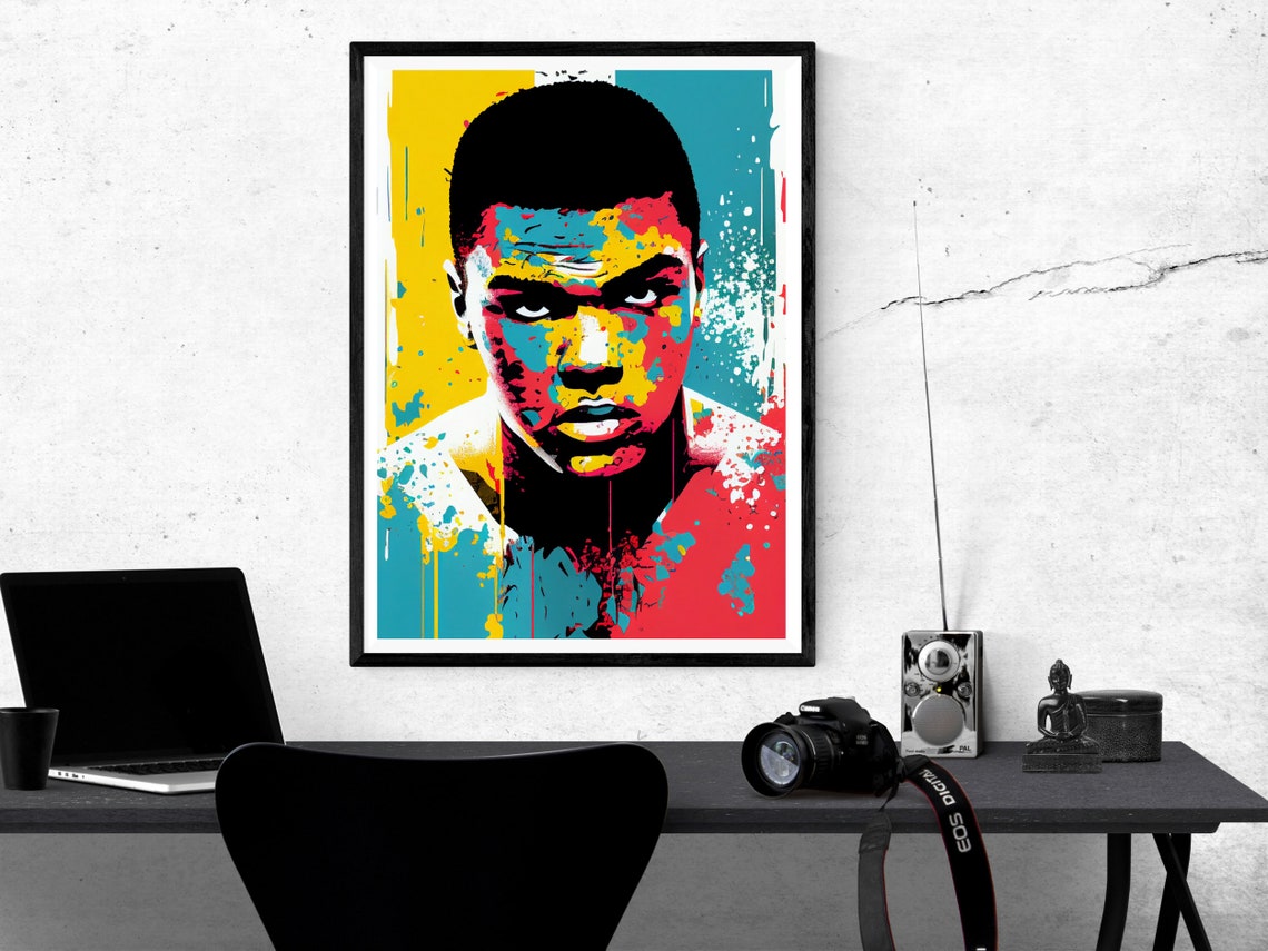 Muhammad Ali Printable Pop-art Portrait | Wall Art | Funky Pop-art ...