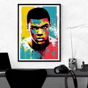 Muhammad Ali Printable Pop-art Portrait | Wall Art | Funky Pop-art ...