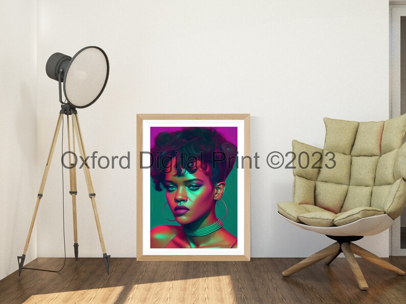 Rihanna Printable Pop-art Portrait | Wall Art | Funky Pop-art Poster ...