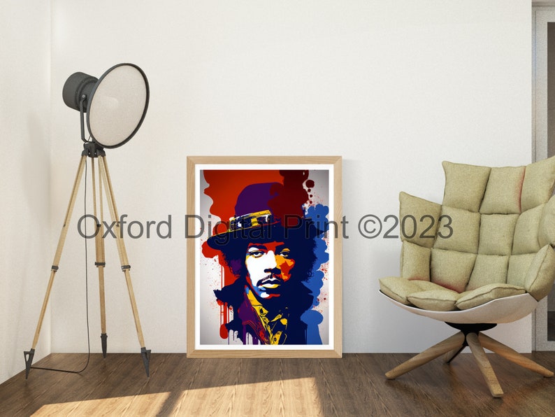 Jimi Hendrix Printable Pop-art Portrait | Wall Art | Funky Pop-art ...