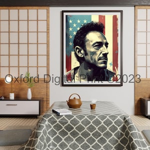 Bruce Springsteen Printable Pop-art Portrait | Wall Art | Funky Pop-art ...