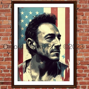 Bruce Springsteen Printable Pop-art Portrait | Wall Art | Funky Pop-art ...