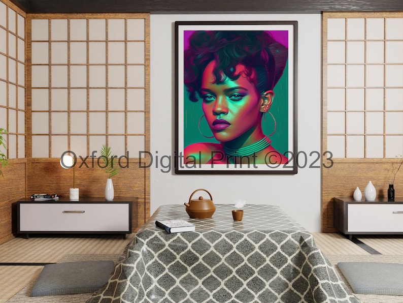 Rihanna Printable Pop-art Portrait | Wall Art | Funky Pop-art Poster ...