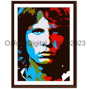 Jim Morrison Printable Pop-art Portrait | Wall Art | Funky Pop-art ...