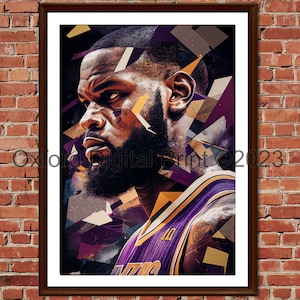 Lebron James Printable Pop-art Portrait | Wall Art | Funky Pop-art ...
