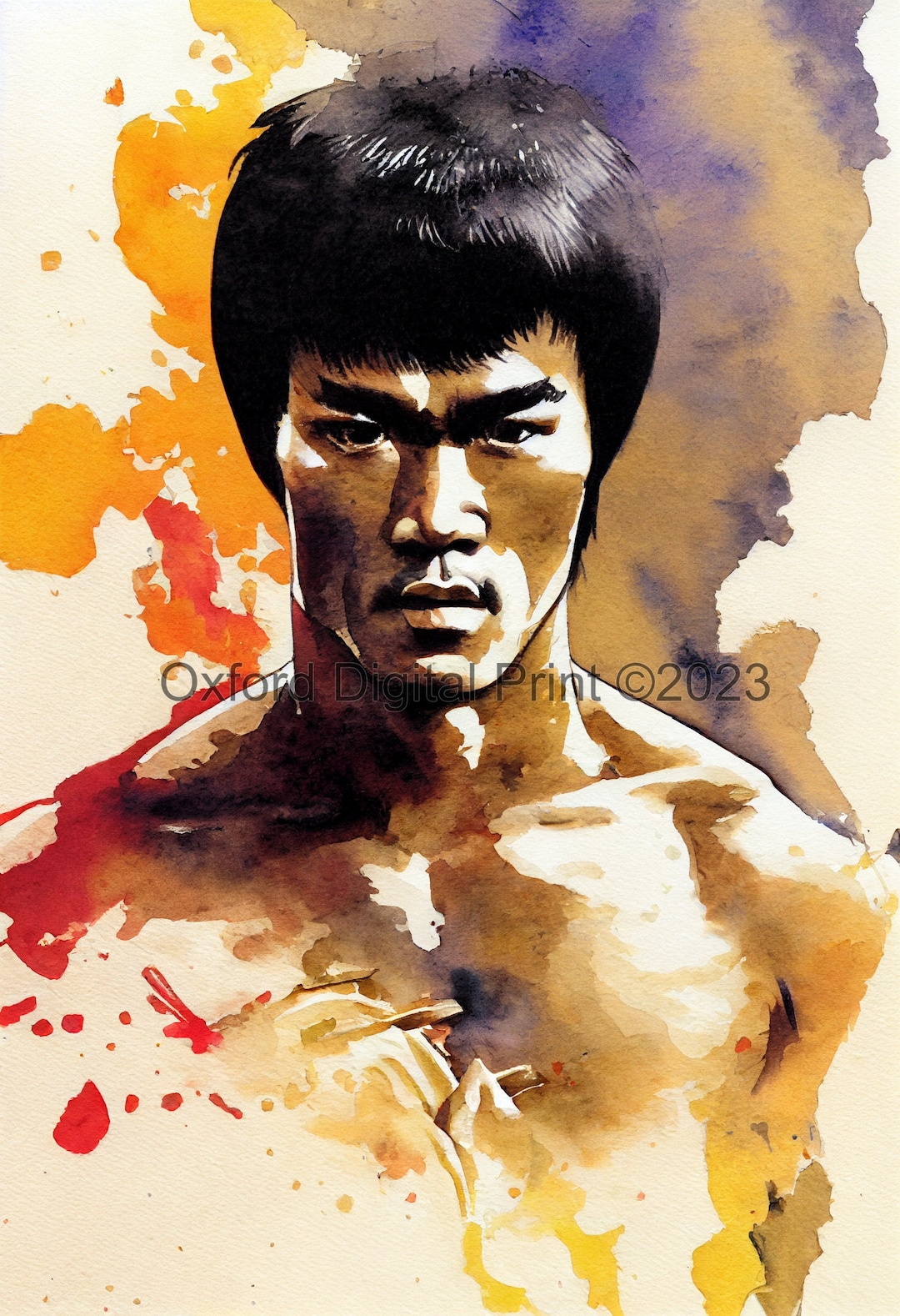 Bruce Lee Printable Watercolour Portrait | Wall Art | Pop-art | Poster ...