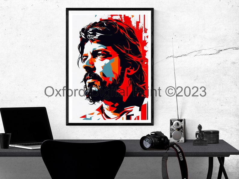 Dave Grohl Printable Pop-art Portrait Wall Art Funky Pop-art Poster ...