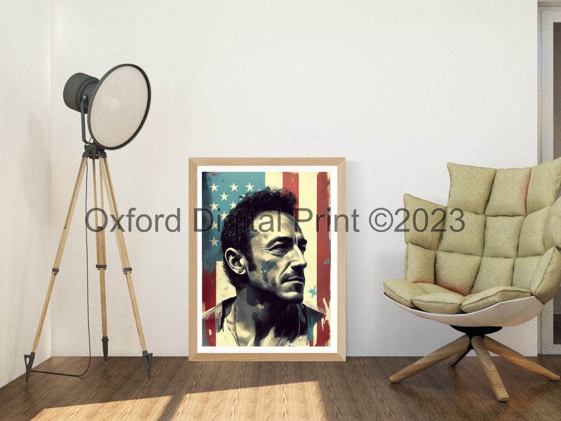 Bruce Springsteen Printable Pop-art Portrait Wall Art Funky Pop-art ...