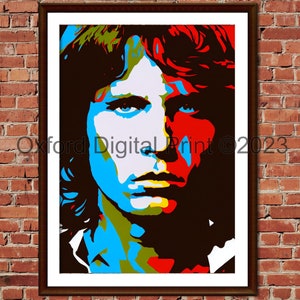 Jim Morrison Printable Pop-art Portrait | Wall Art | Funky Pop-art ...