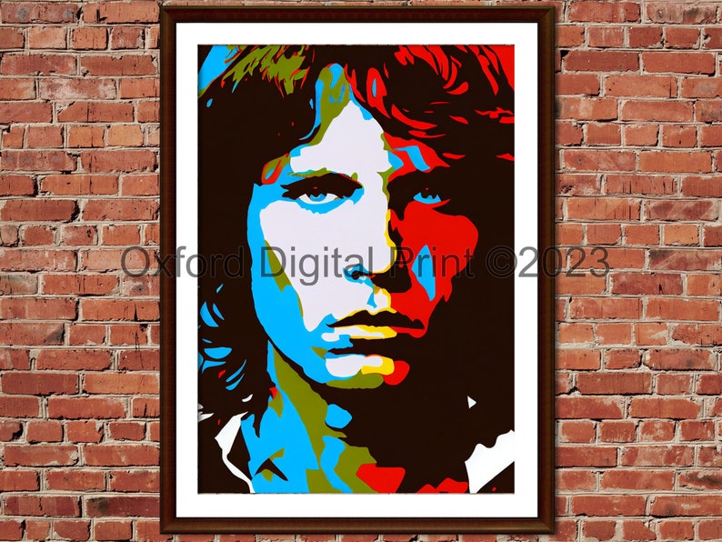 Jim Morrison Printable Pop-art Portrait Wall Art Funky Pop-art Poster ...