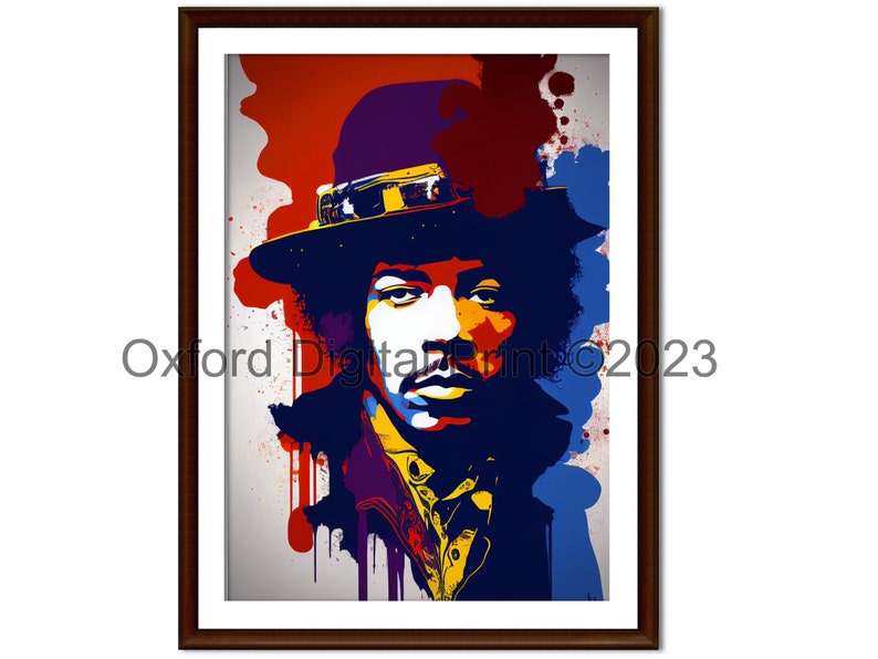 Jimi Hendrix Printable Pop-art Portrait | Wall Art | Funky Pop-art ...
