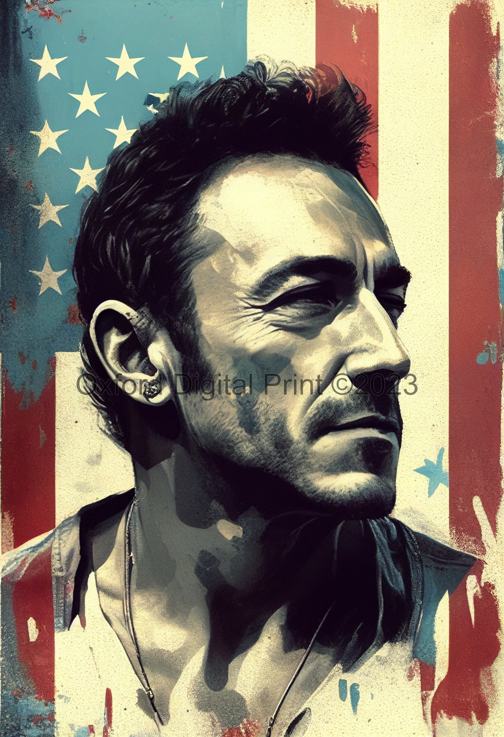 Bruce Springsteen Printable Pop-art Portrait | Wall Art | Funky Pop-art ...
