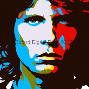 Jim Morrison Printable Pop-art Portrait | Wall Art | Funky Pop-art ...