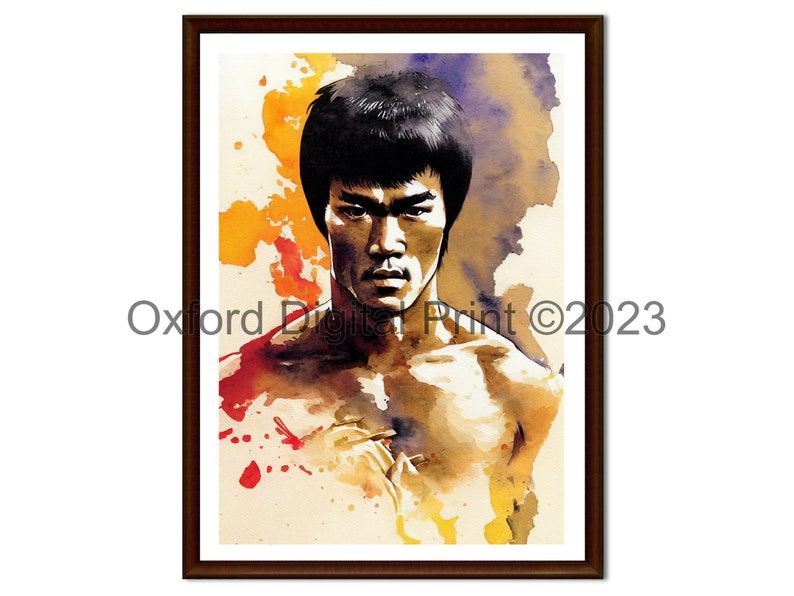 Bruce Lee Printable Watercolour Portrait Wall Art Pop-art Poster ...