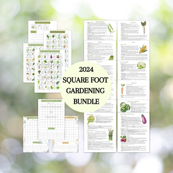 Printable Square Foot Plant Spacing Chart Organic Gardening Printable