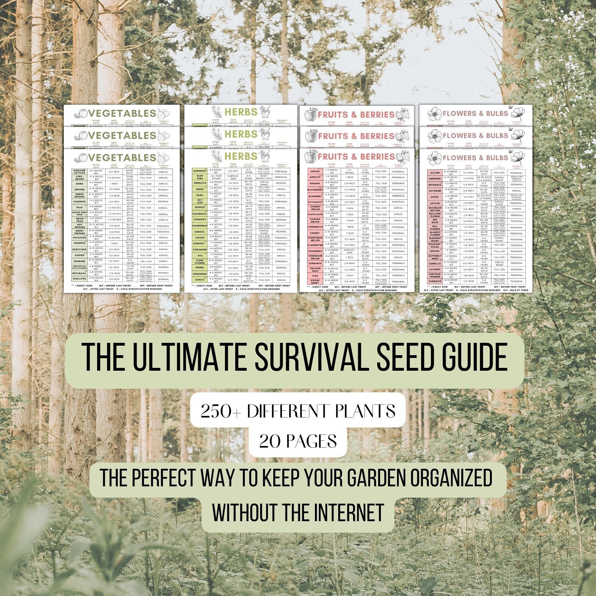 Survival Garden Seed Starting Guide Homesteading Garden Planner ...