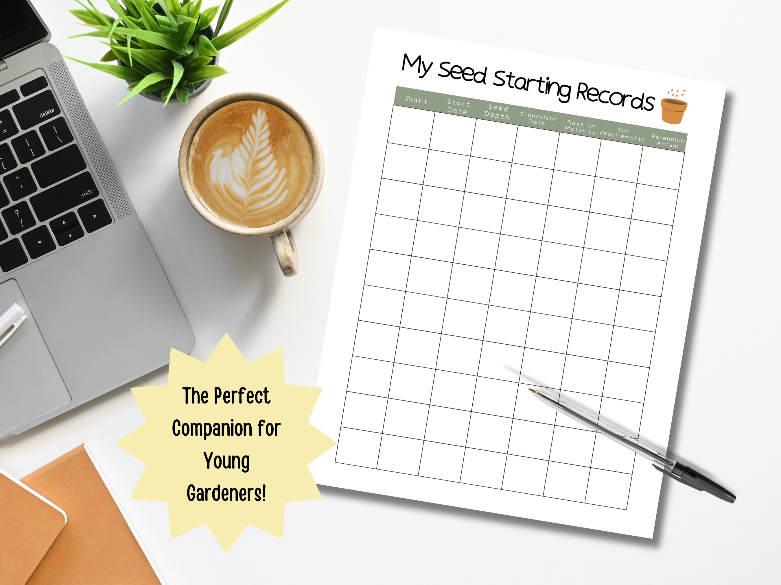 2024 Kids Seed Starting Log Seed Staring Record Sheet Starting A Garden ...