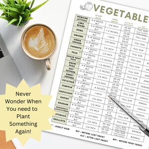 2023 Vegetable Seed Starting Cheat Sheet Guide Veggie Garden Planner ...