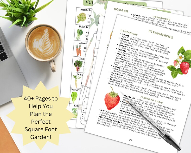 Square Foot Gardening Guide Printable Grid Gardening Planner - Etsy