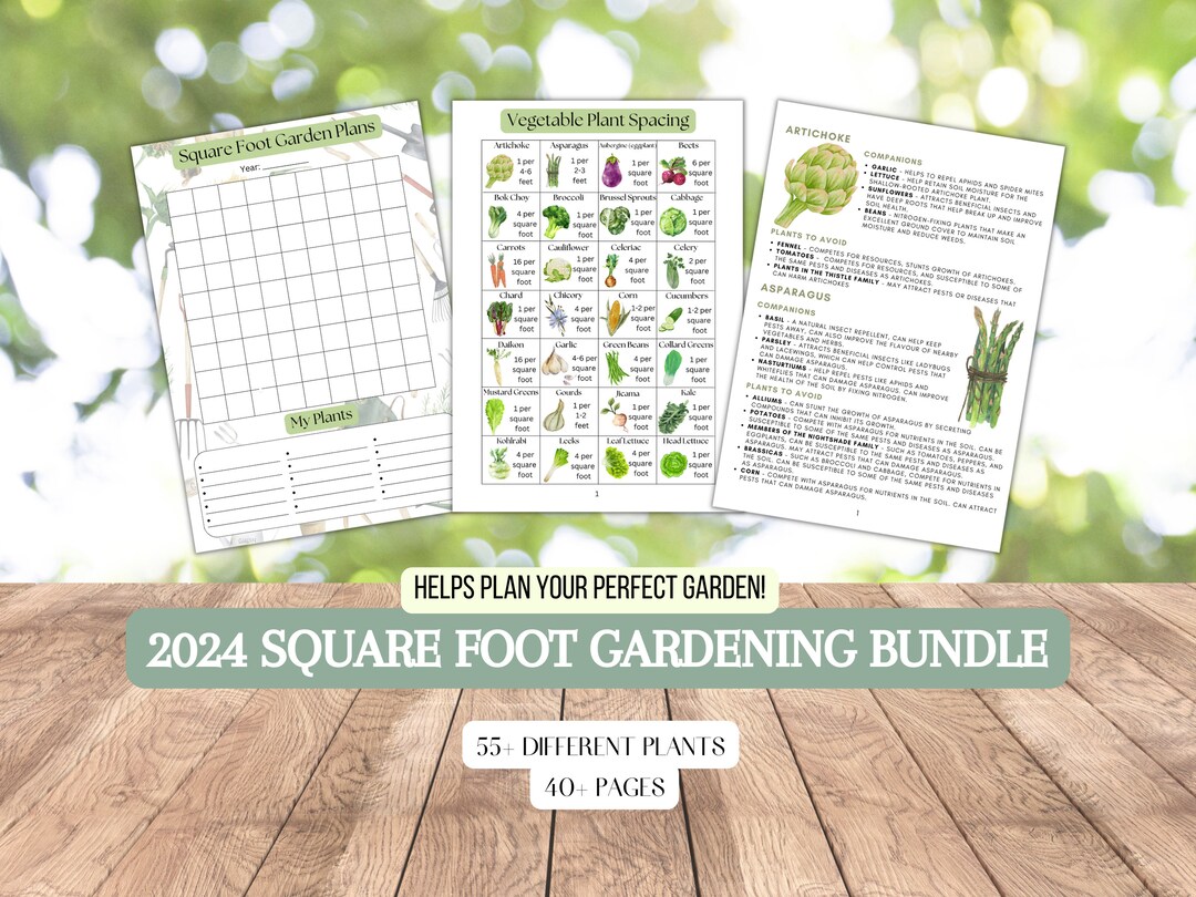 Square Foot Gardening Guide Printable Grid Gardening Planner Companion ...