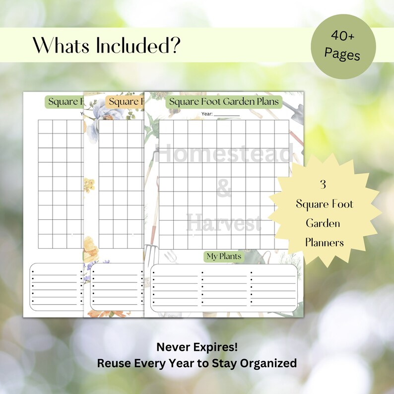 Square Foot Gardening Guide Printable Grid Gardening Planner Companion ...