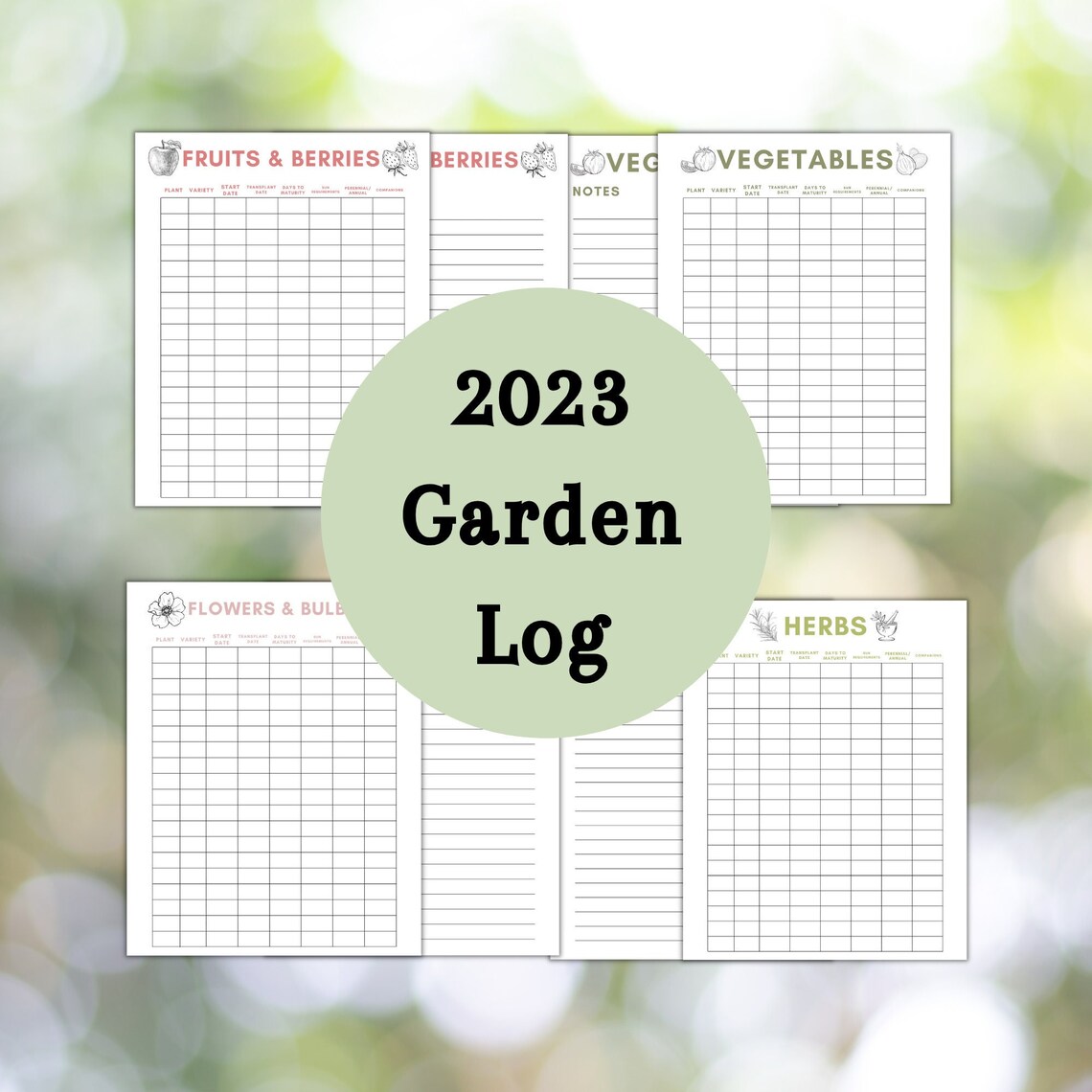 Garden Seed Starting Log Printable Seedling Organizer New - Etsy