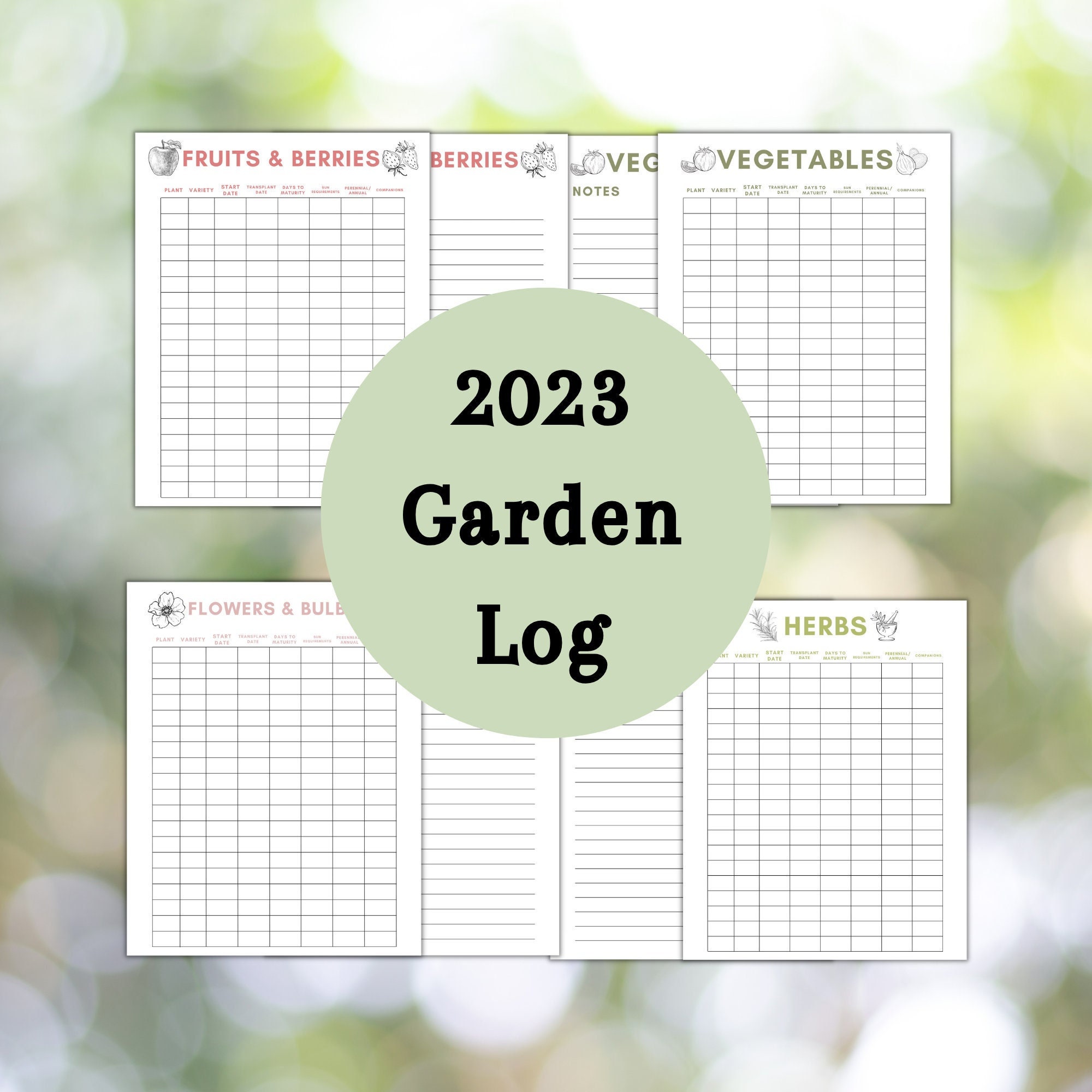 Garden Seed Starting Log Printable Seedling Organizer New Garden ...